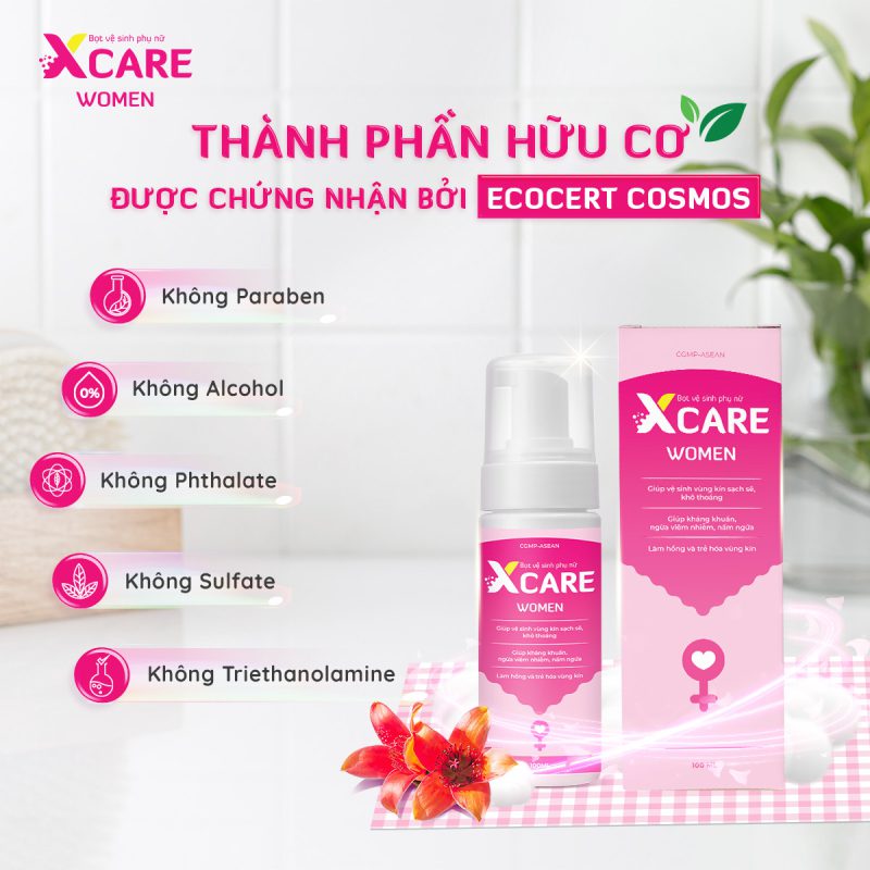 Bọt vệ sinh phụ nữ Xcare Women - Tiêu chuẩn CGMP - ASEAN