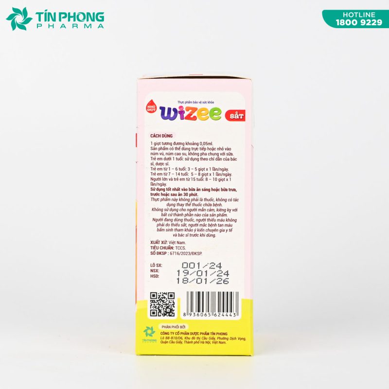 TPBVSK Nhỏ giọt Wizee Sắt - Công ty cổ phần Dược phẩm Tín Phong.